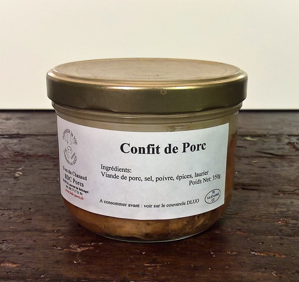 Confit de Porc - 2/3 personnes - Conserve de 350 g | BDC-Porcs